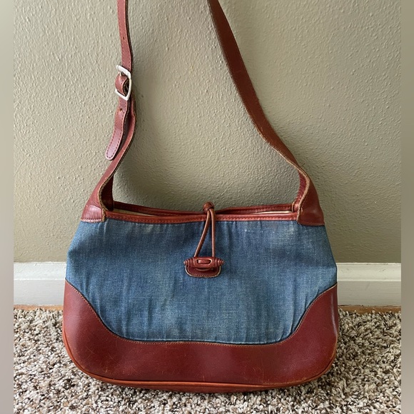Orvis | Bags | Vintage Orvis Leather And Denim Purse | Poshmark